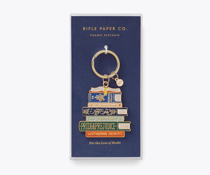 Enamel Book Stack Keychain – Cozy Books Corner