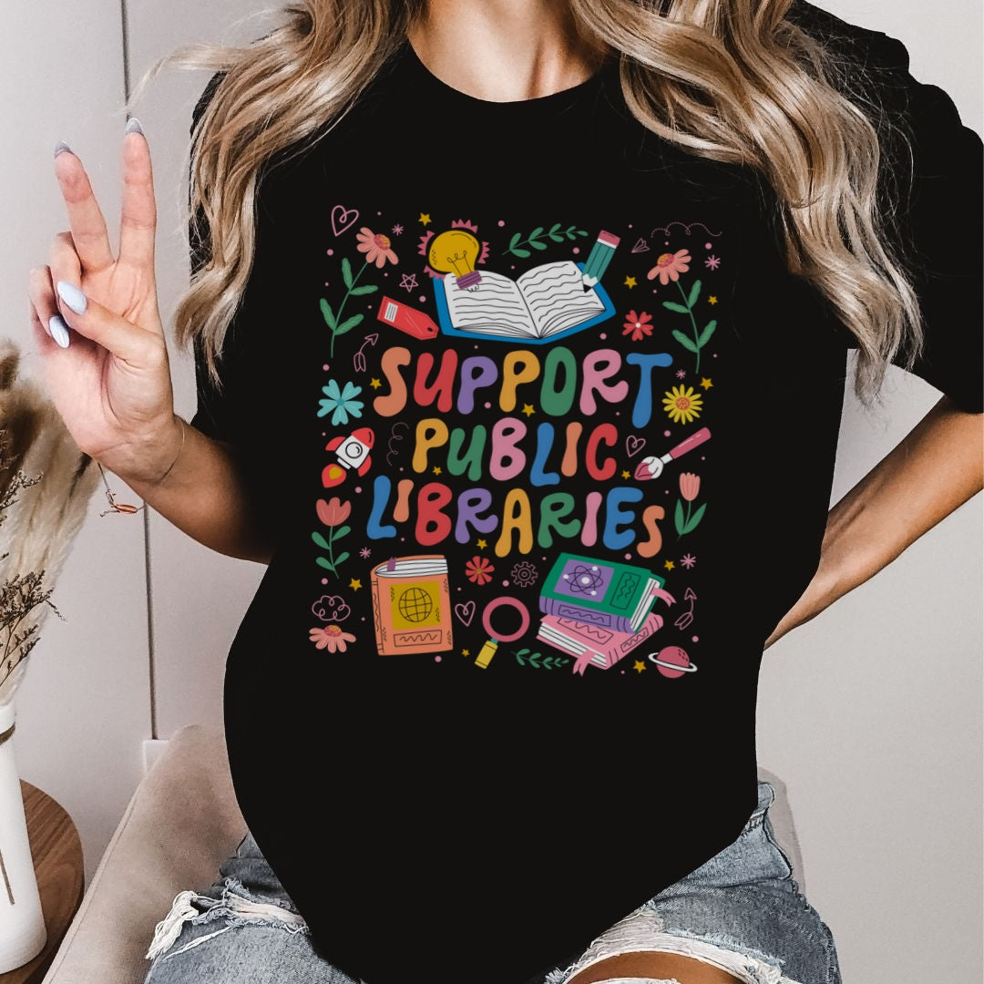 Support Public Libraries T-shirt – Cozy Books Corner